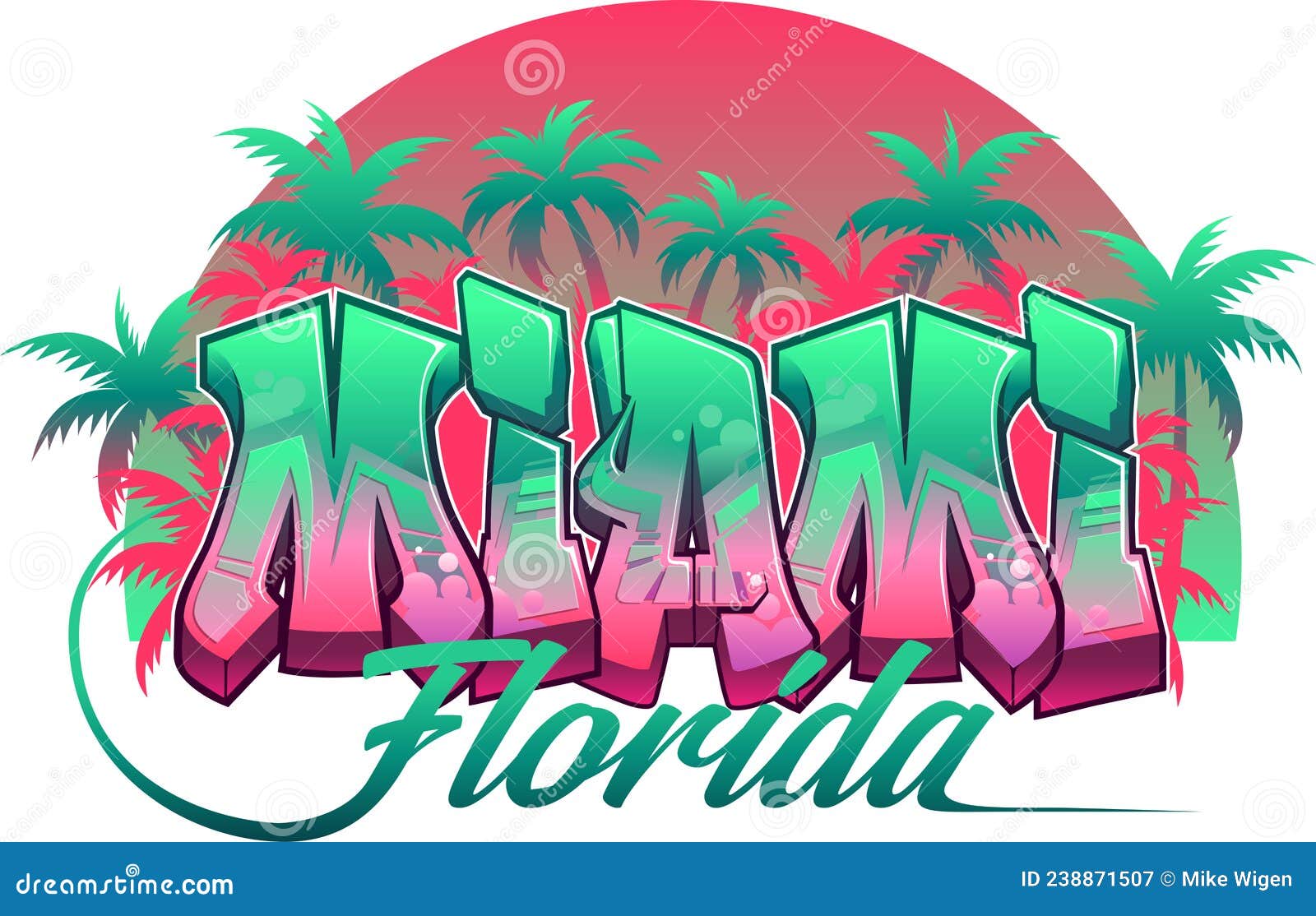 A Cool Genuine Wildstyle Graffiti Design - Miami Stock Vector ...