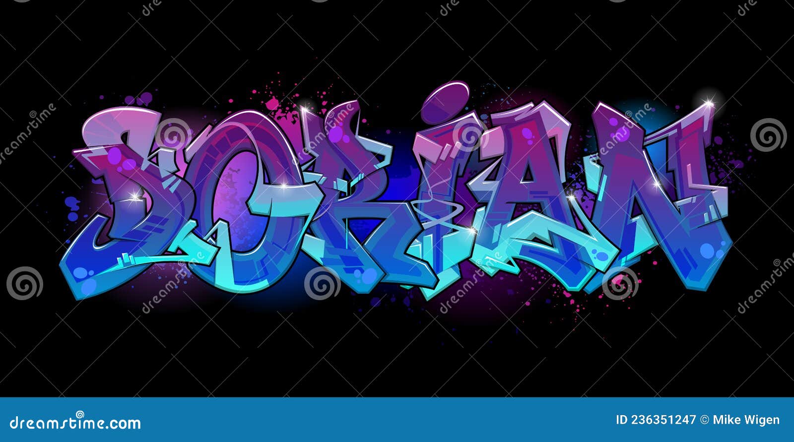 A Cool Genuinue Wildstyle Graffiti Name Design - Dorian Stock Vector ...