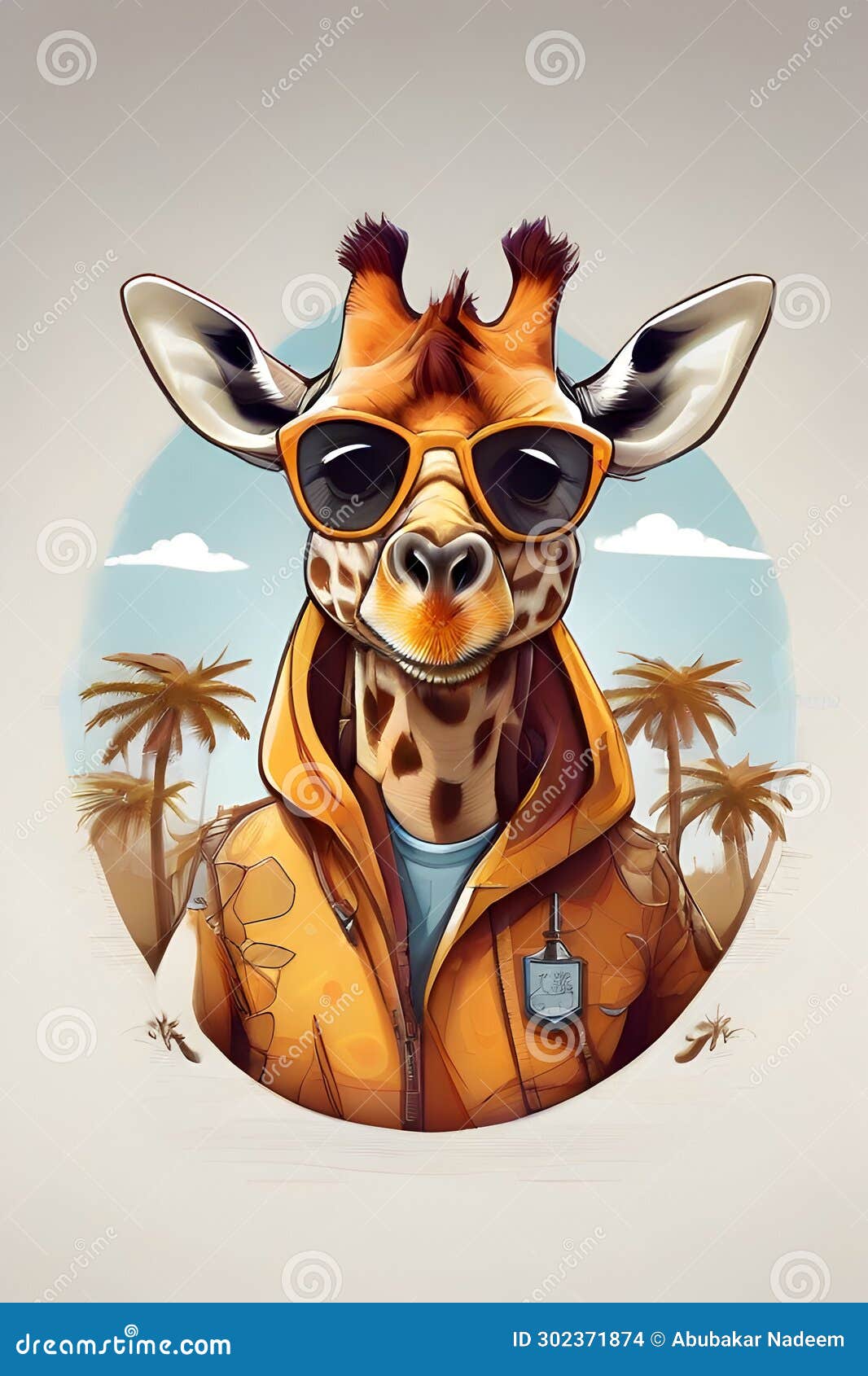 Cool giraffe illustration stock illustration. Illustration of sweet ...