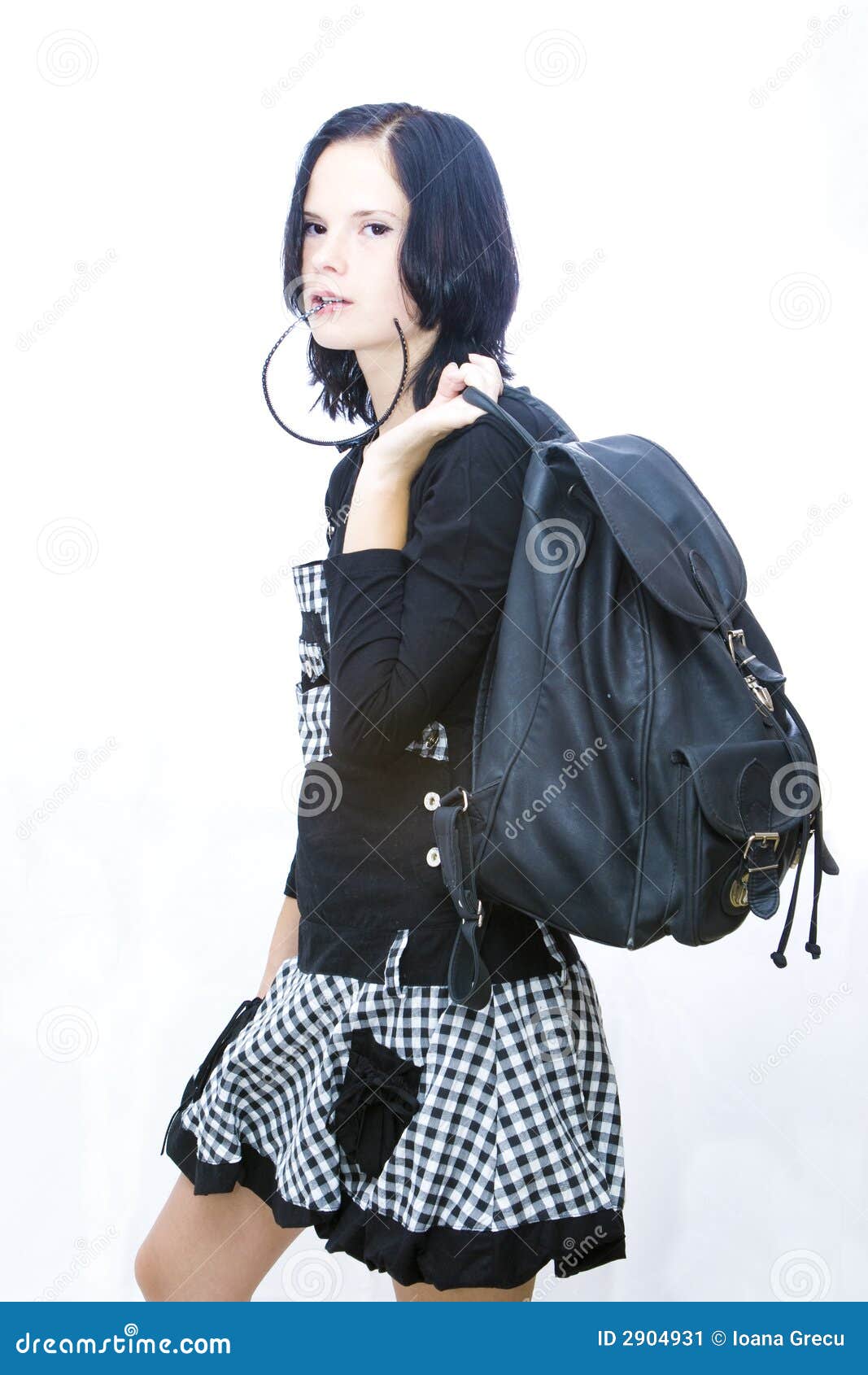 Cool girl student stock image. Image of checked, stripes - 2904931