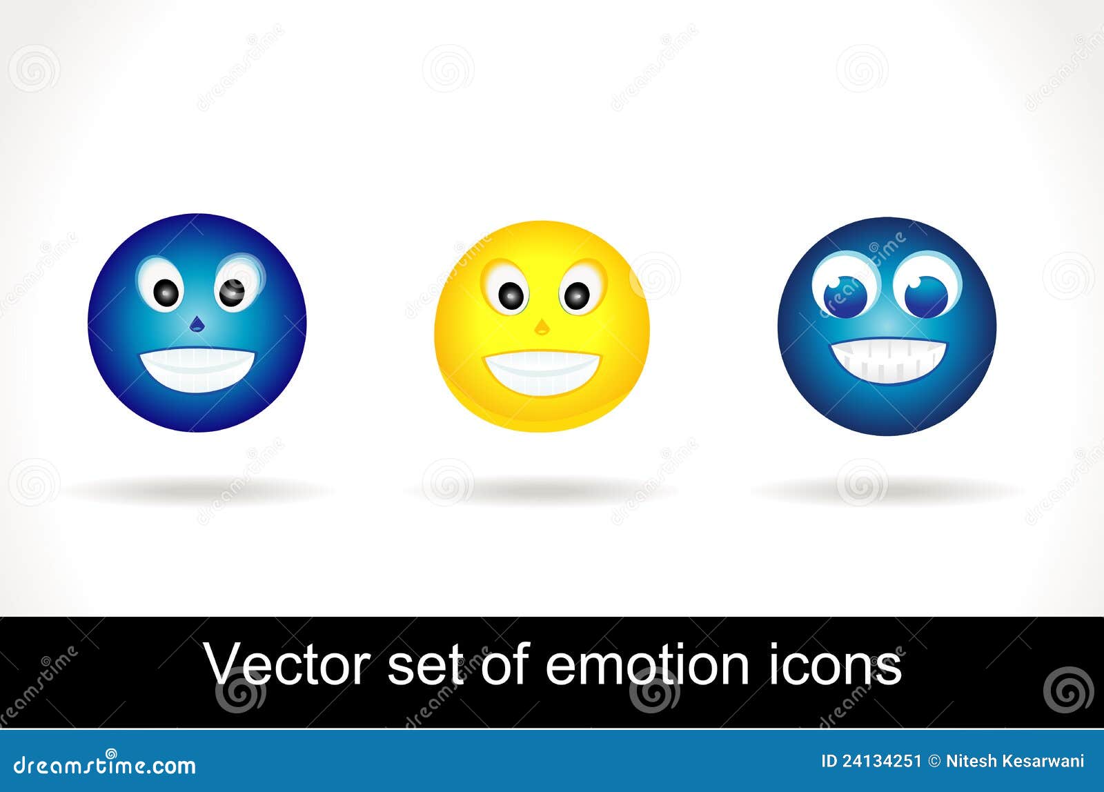 Cool Glossy Emoticon Icon Set Stock Vector - Illustration of emotion ...