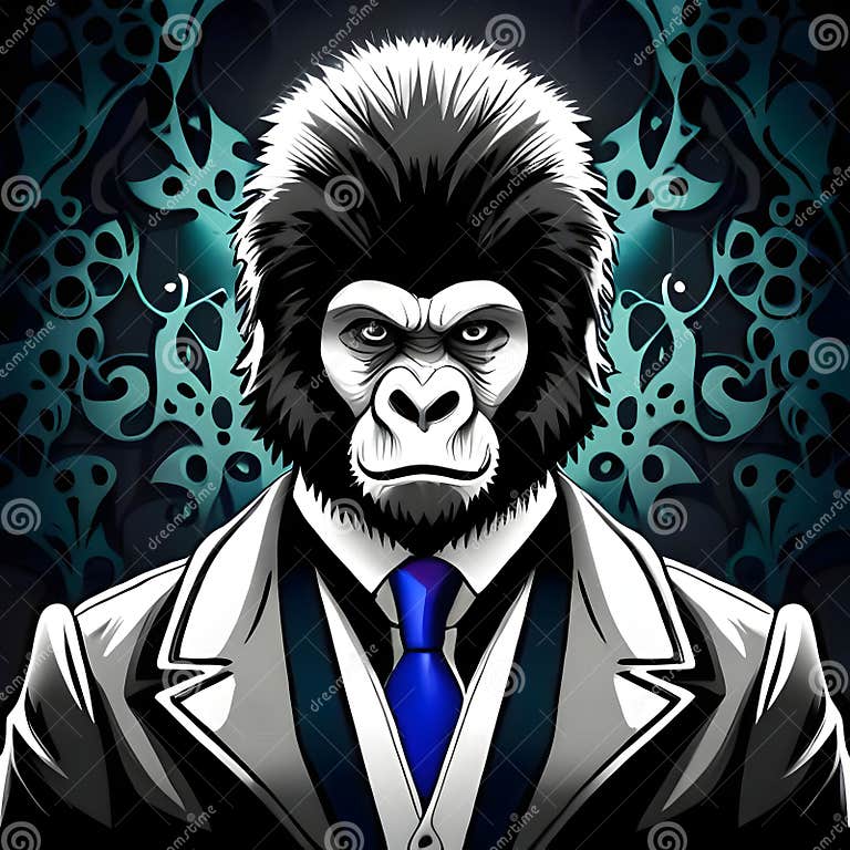 Cool Gorilla Looking at the Viewer - Ai Generated Image Stock ...