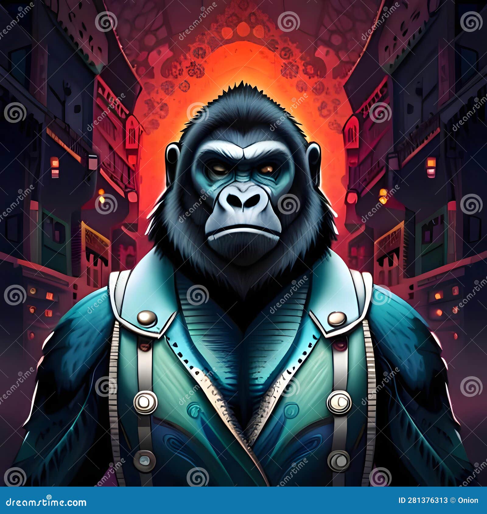 Cool Gorilla Looking at the Viewer - Ai Generated Image Stock ...