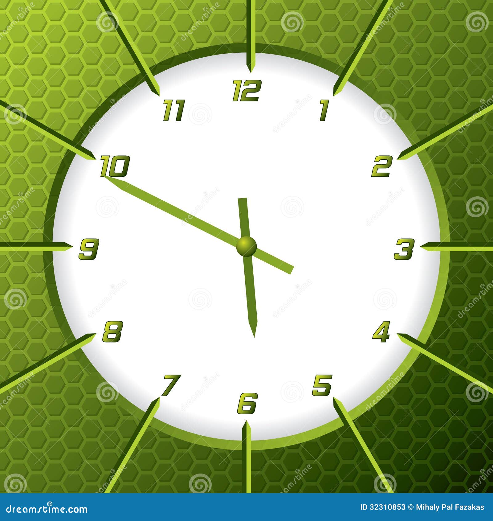 Green Clock Icon In Flat Design Style, Green Analogue Wall Clock Clip ...