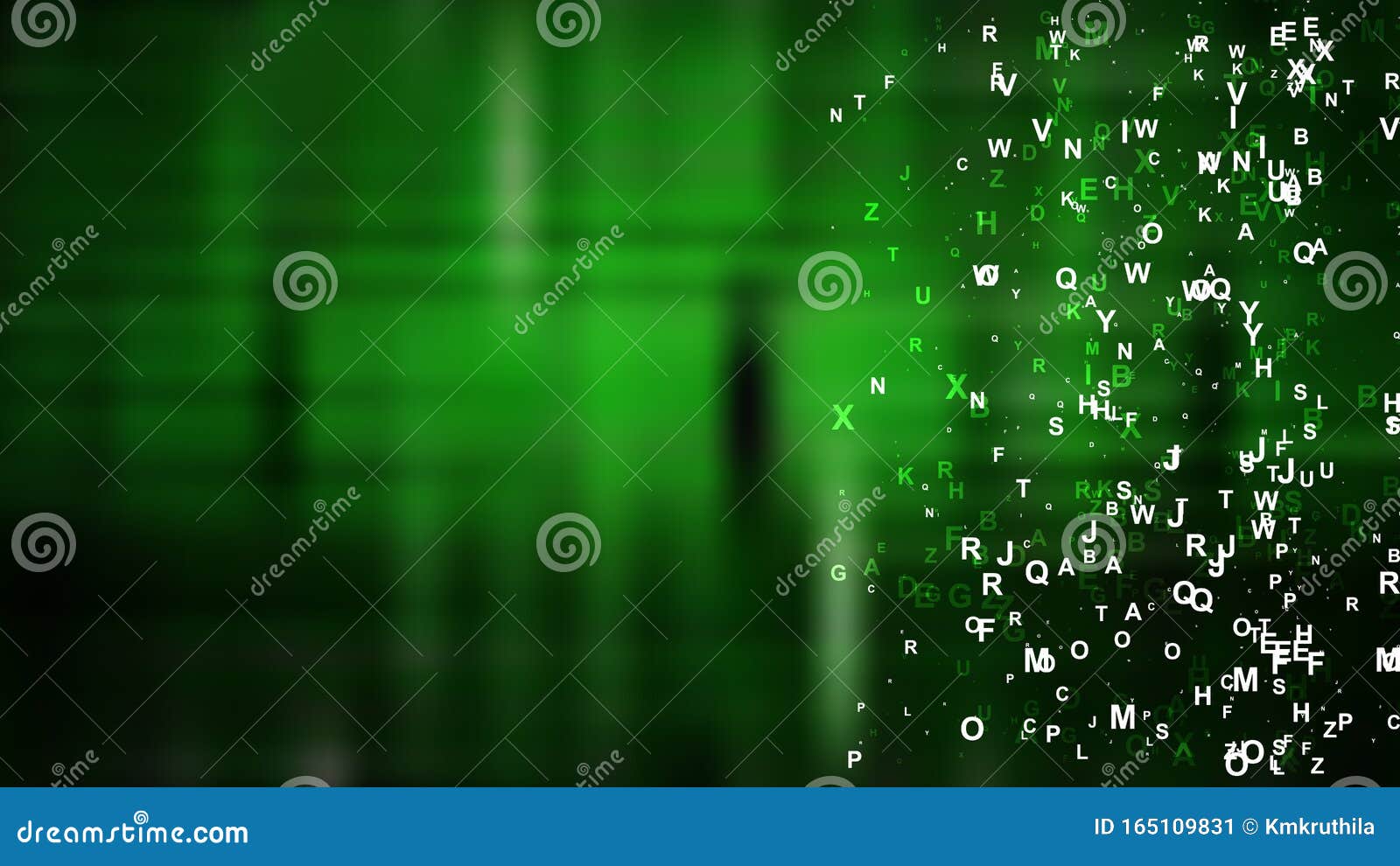 Cool Green Scattered Alphabet Background Illustrator Stock Vector ...