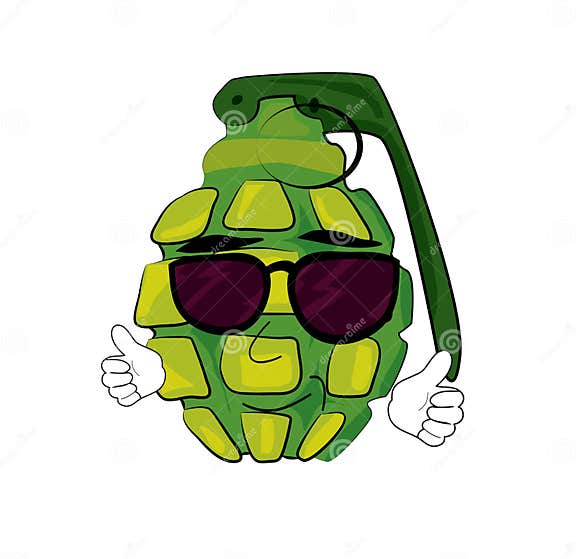 Cool grenade cartoon stock illustration. Illustration of explosion ...