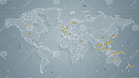 Cool Grey Abstrak Technologi Vector Tech Stylized Modern World Map ...