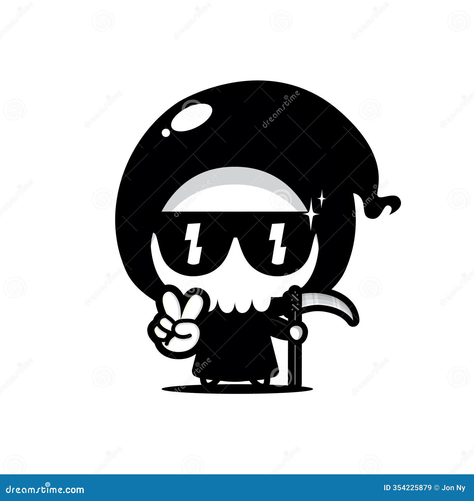 Chibi Grim Reaper On A Swing Moonlit Park Stock Photo | CartoonDealer ...