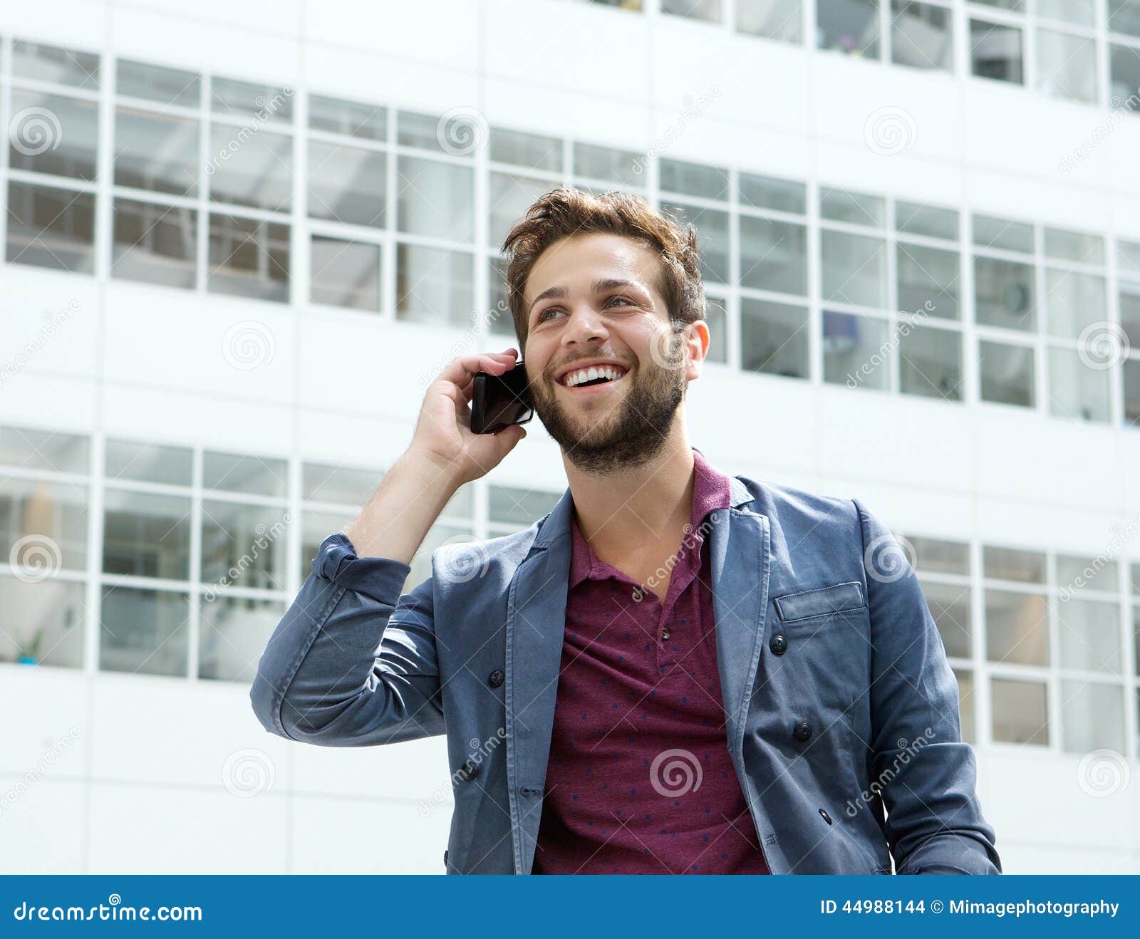 Cool Guy Calling with Cellphone Stock Photo - Image of looking ...