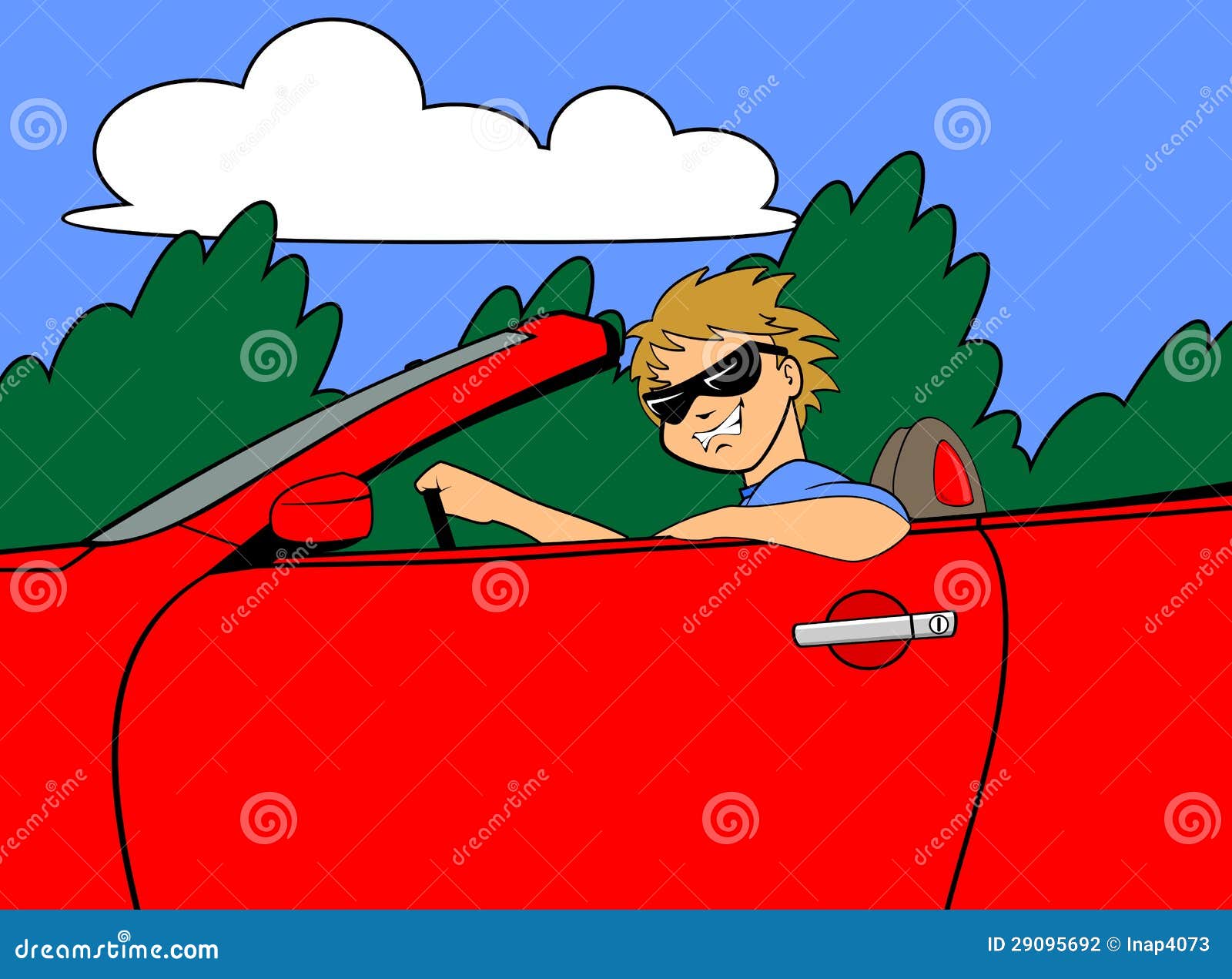 Cool Guy in Convertible stock vector. Illustration of black - 29095692