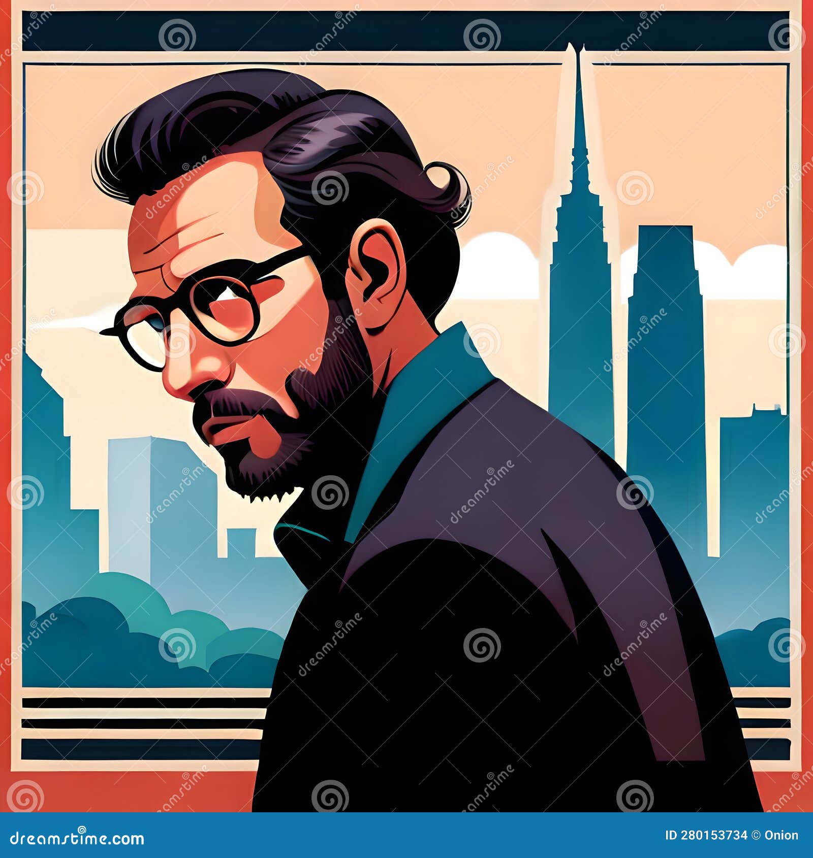 Cool Guy Graphic Illustration - Ai Generated Image Stock Illustration ...