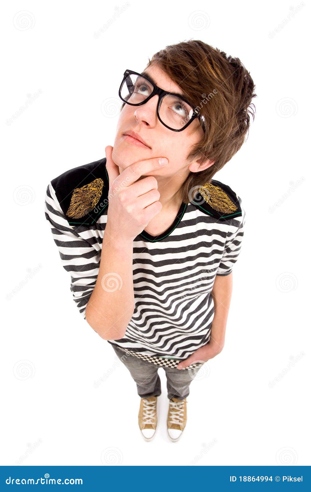 Cool guy looking up stock photo. Image of cheerful, people - 18864994