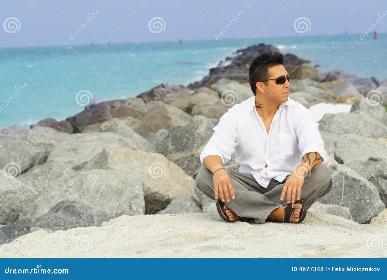 Cool Guy on the Rocks stock photo. Image of outside, sunglasses - 4677348