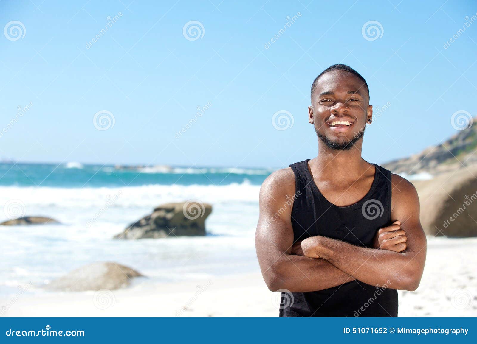 Cool Guy Smiling at the Beach Stock Photo - Image of happy, healthy ...