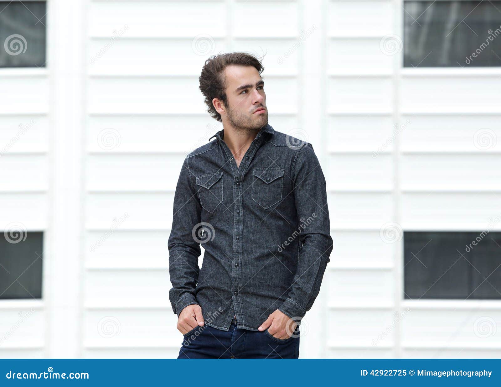 Cool guy standing outside stock image. Image of looking - 42922725