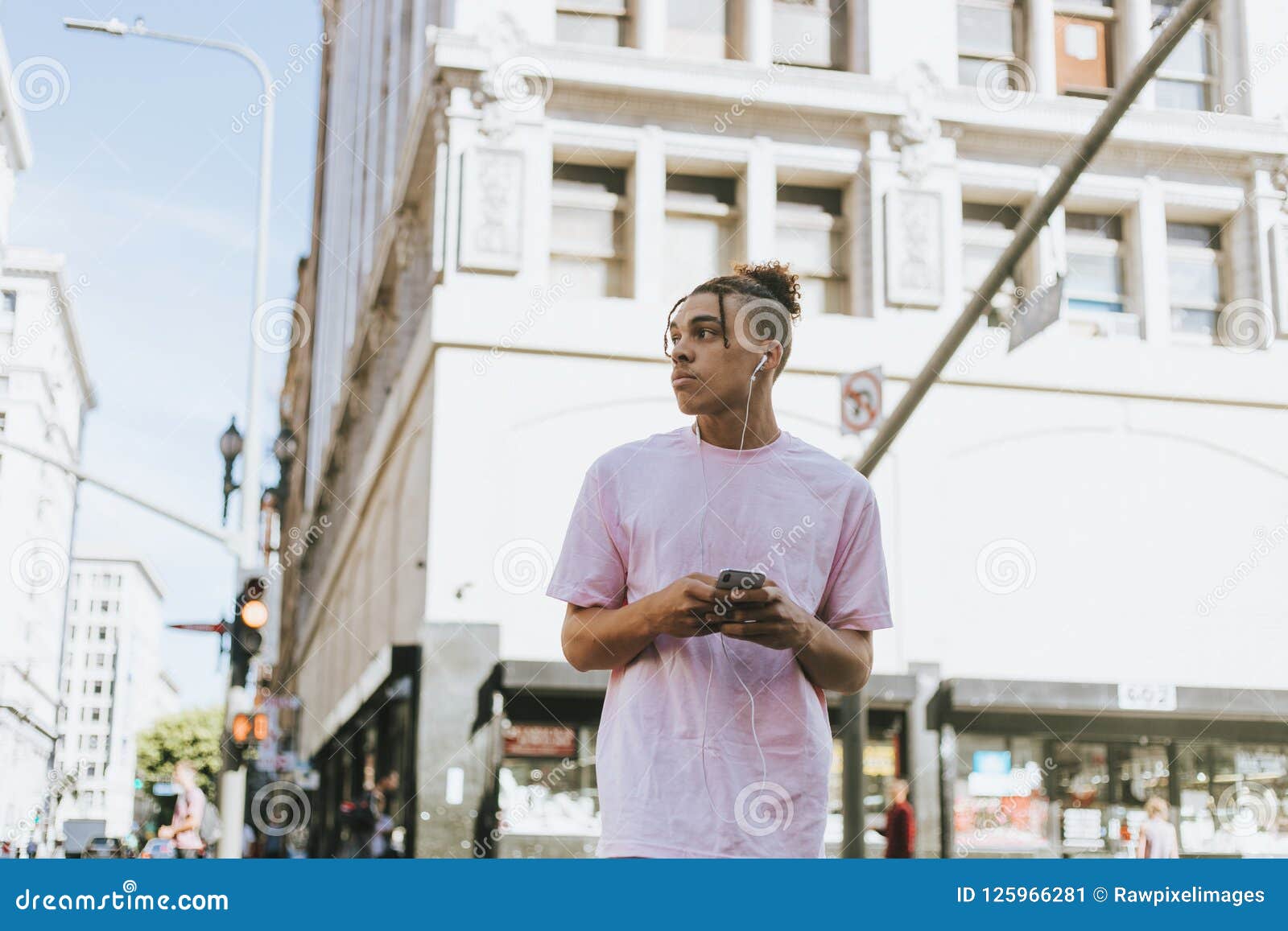 Cool Guy Texting on His Phone Stock Image - Image of life, afro: 125966281