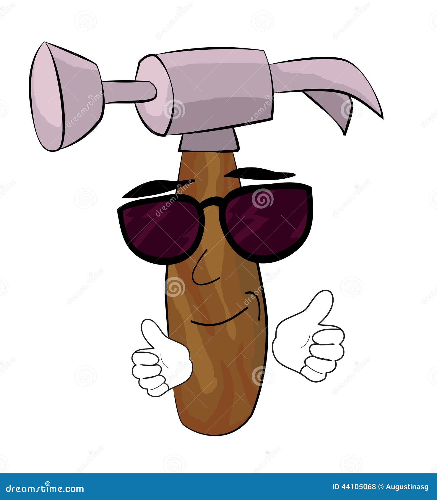 Hammer Cartoon Icon On White Background.Carpentry Tool Flat Vector ...