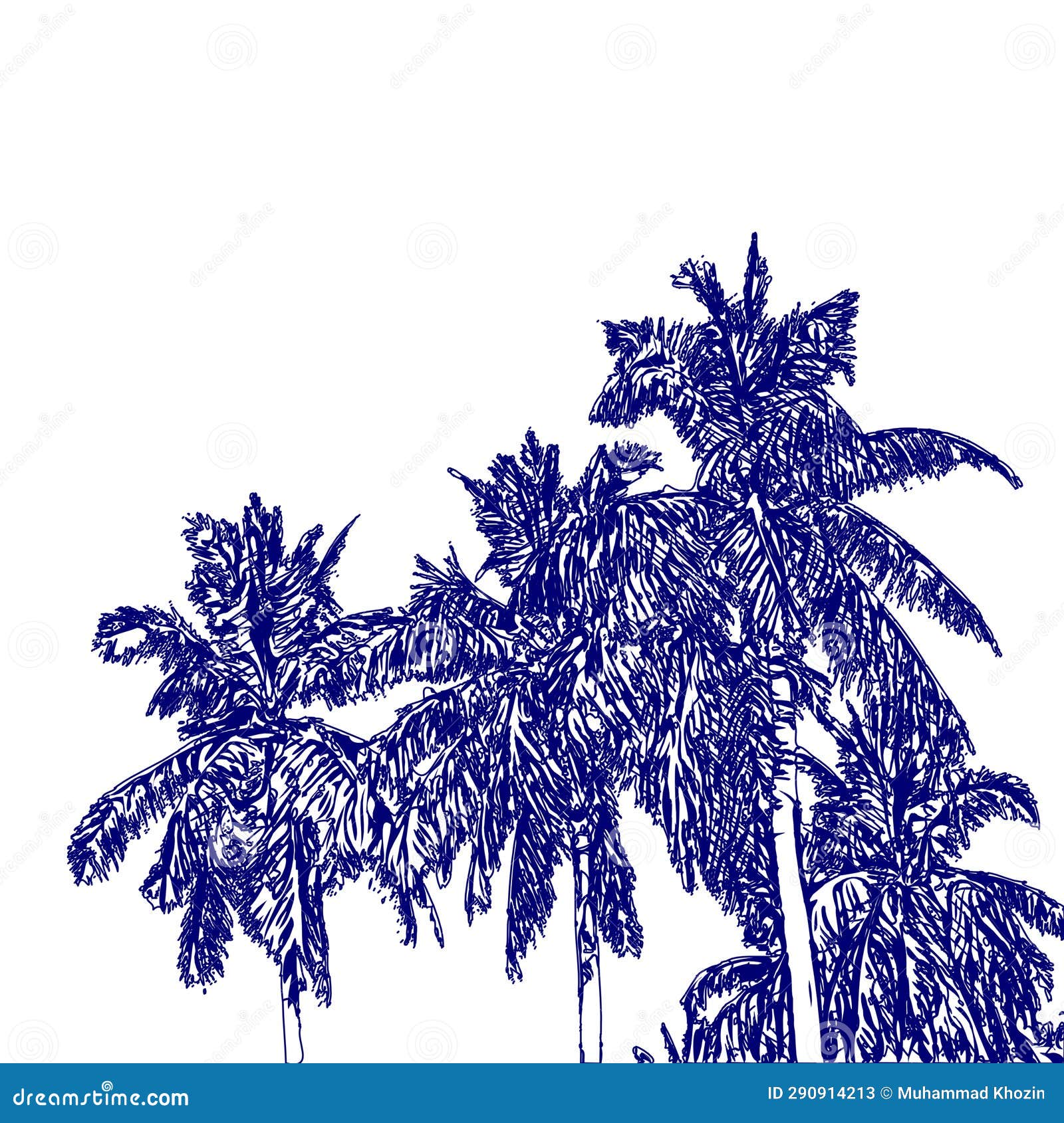 Cool Hand Drawn Sketch of a Coconut Tree Stock Illustration ...