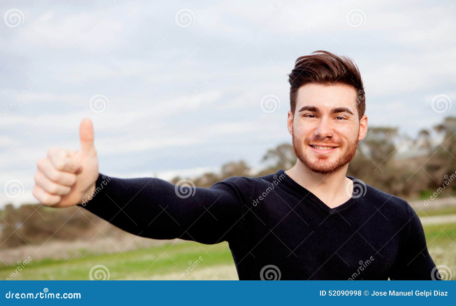 Cool Handsome Guy Saying Ok at Outside Stock Photo - Image of happy ...