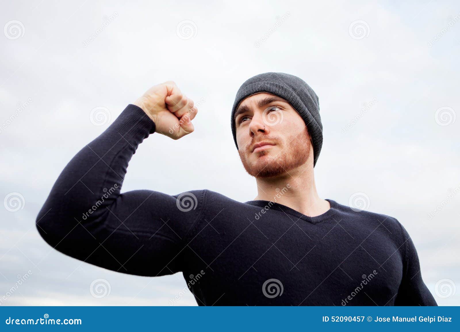 Cool Handsome Guy with Strong Arms Stock Image - Image of american ...