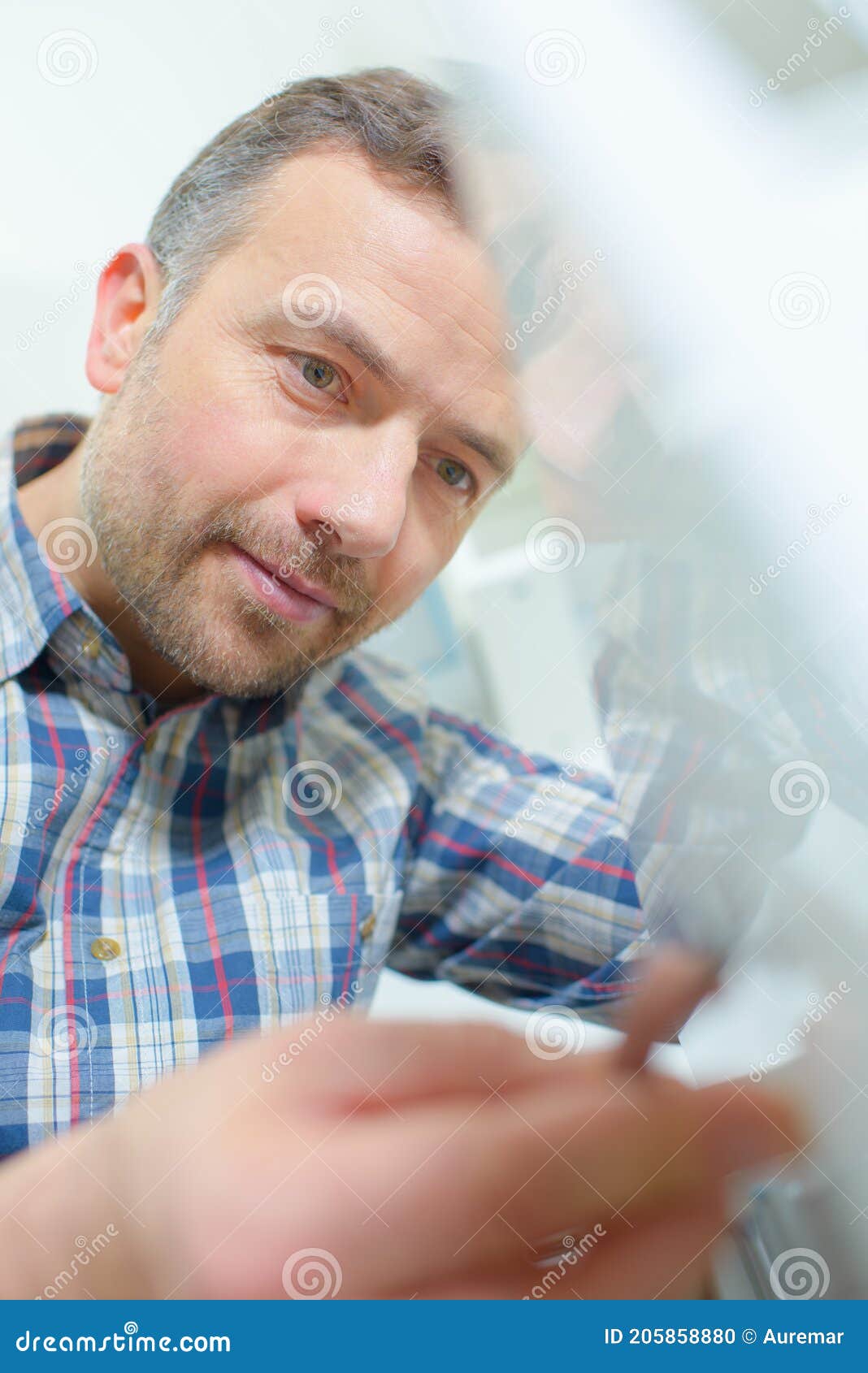 Cool Handsome Man Looking Doing Something Stock Photo - Image of single ...