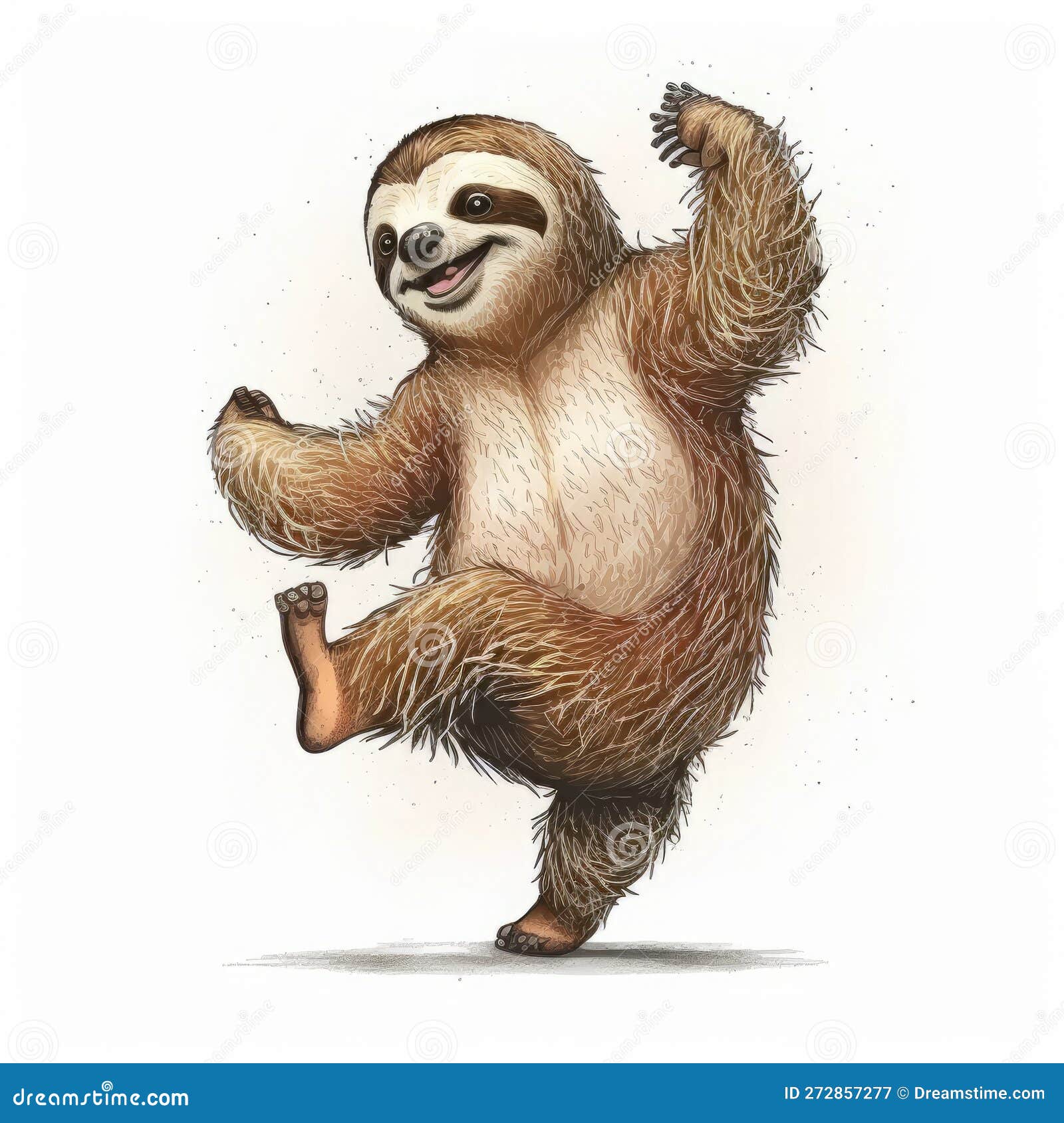 Happy Sloth Hanging On A Tree. Stock Photo | CartoonDealer.com #278176386