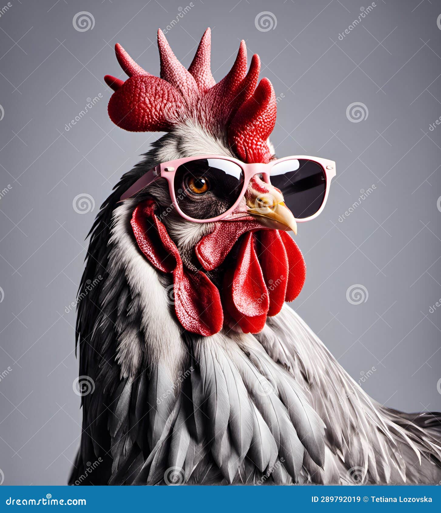Cool Hen Portrait in Sunglasses, AI Stock Illustration - Illustration ...