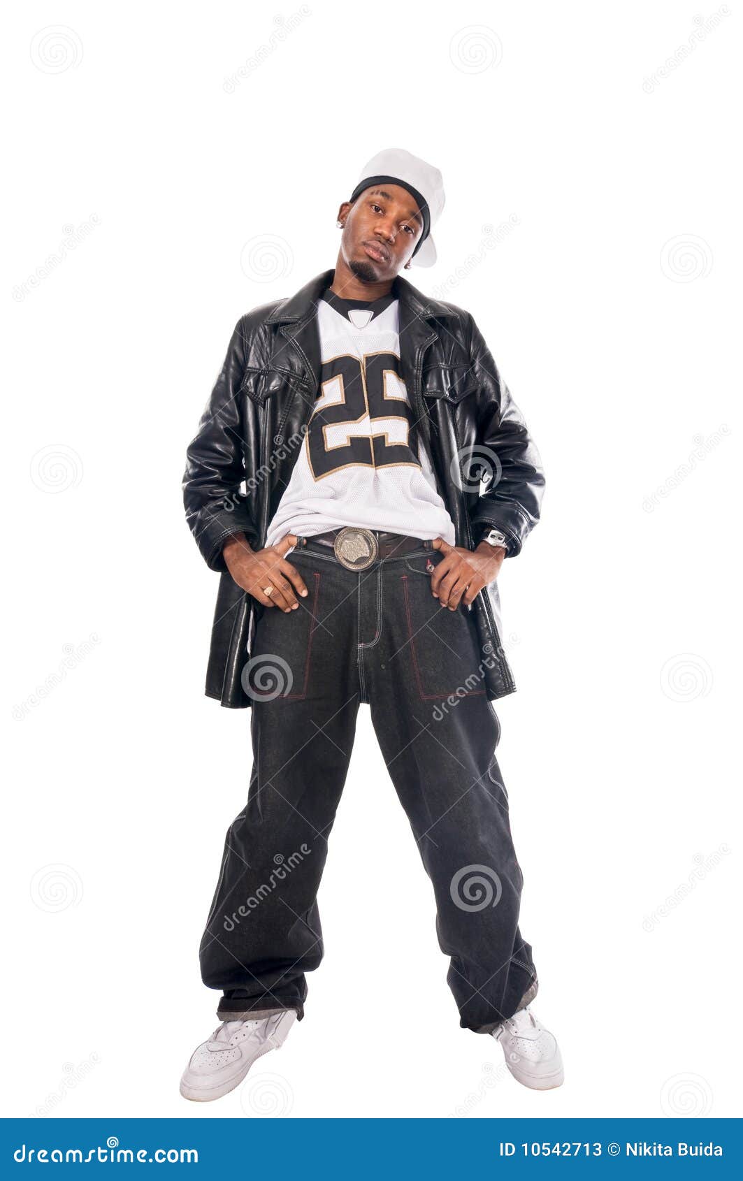 Cool Hip-hop Young Man on White Stock Image - Image of isolation, style ...