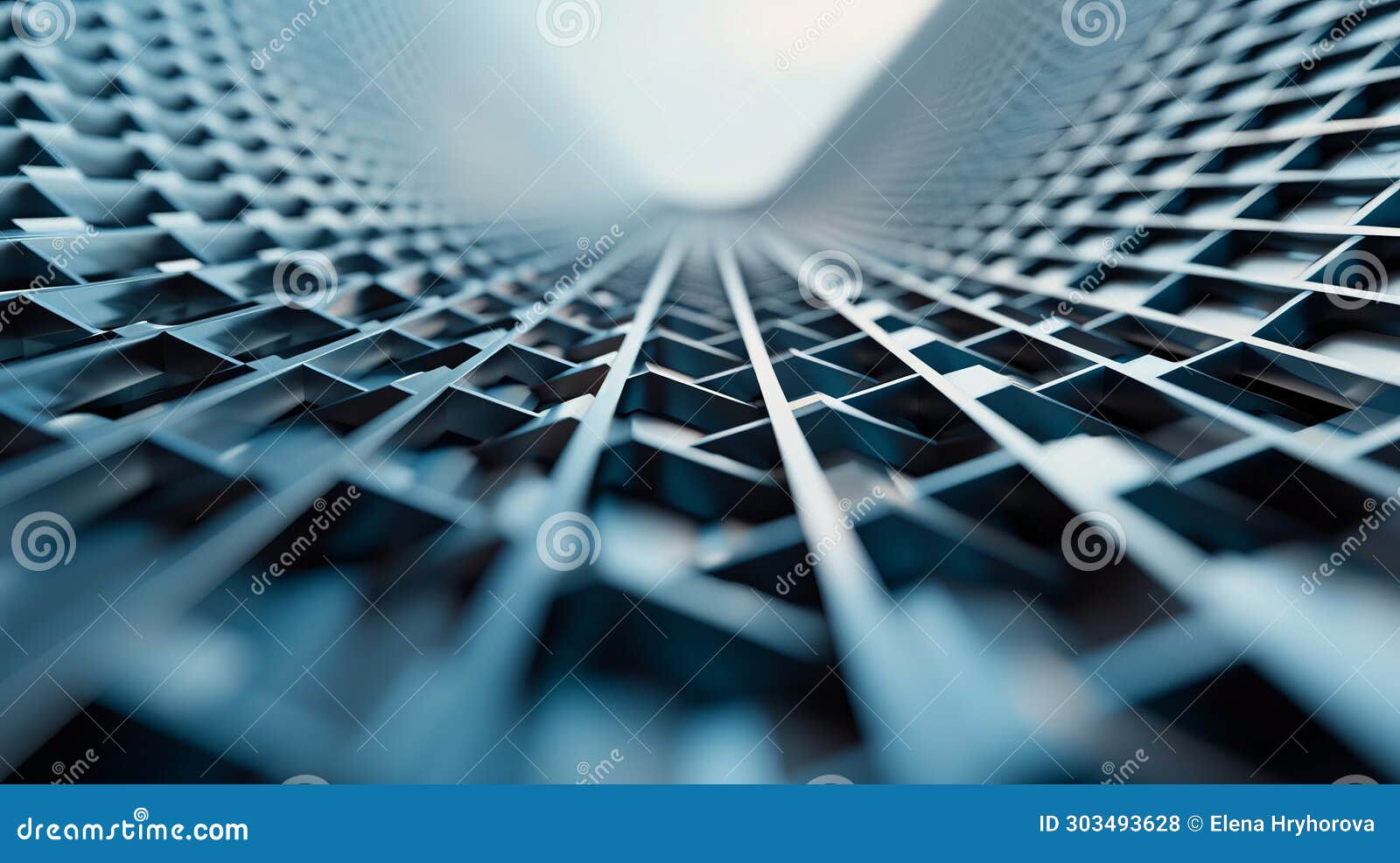 Cool-hued Maze of Intersecting Lines Forming a Complex, Receding Grid ...