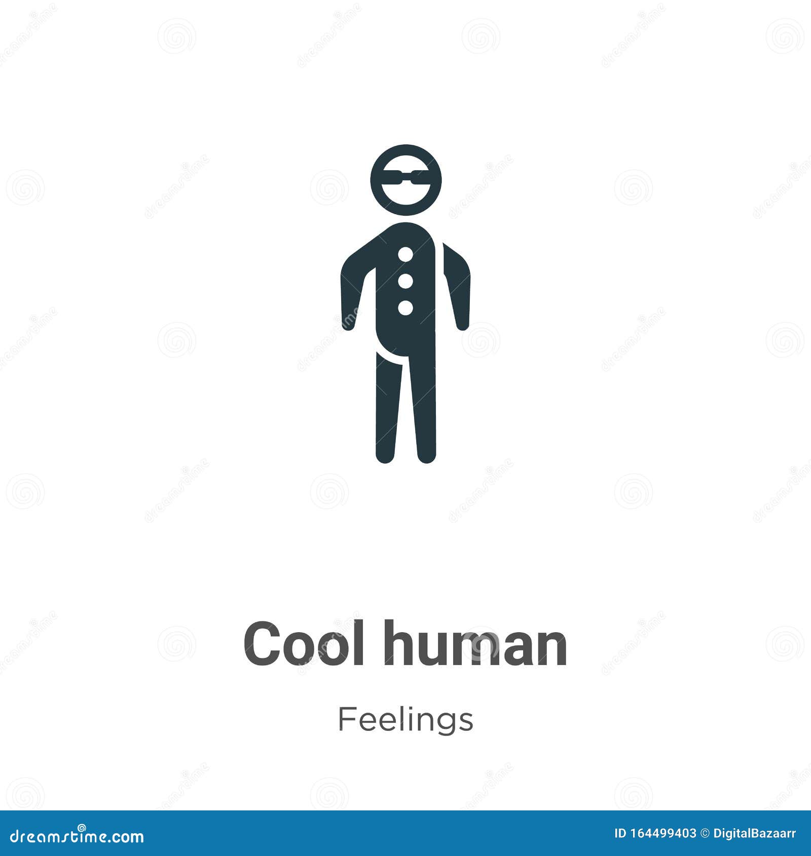 Cool Human Vector Icon on White Background. Flat Vector Cool Human Icon ...
