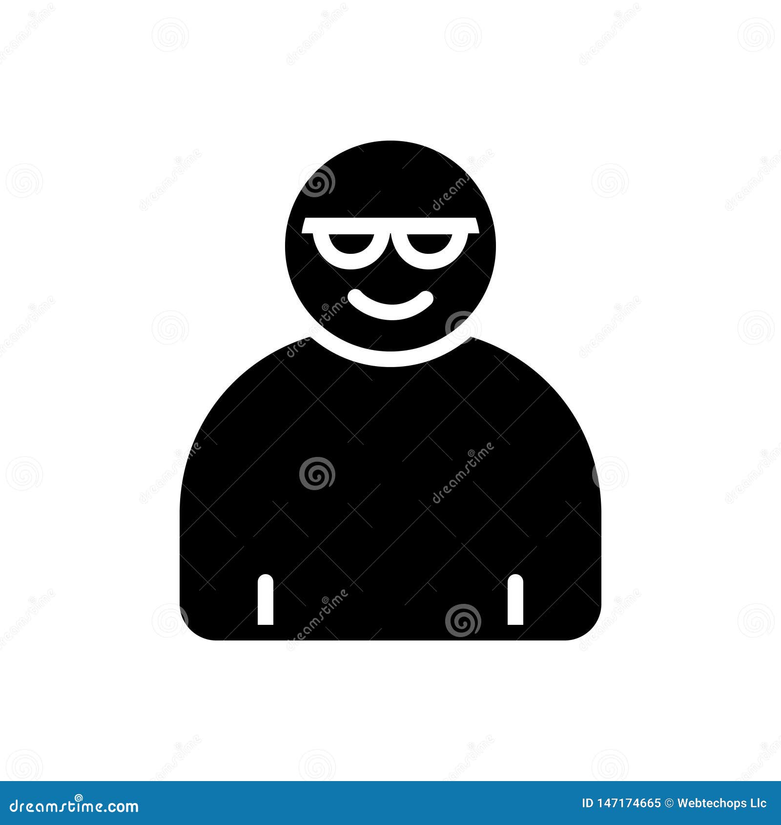 Black Solid Icon for Cool, Chill and Apathetic Stock Vector ...