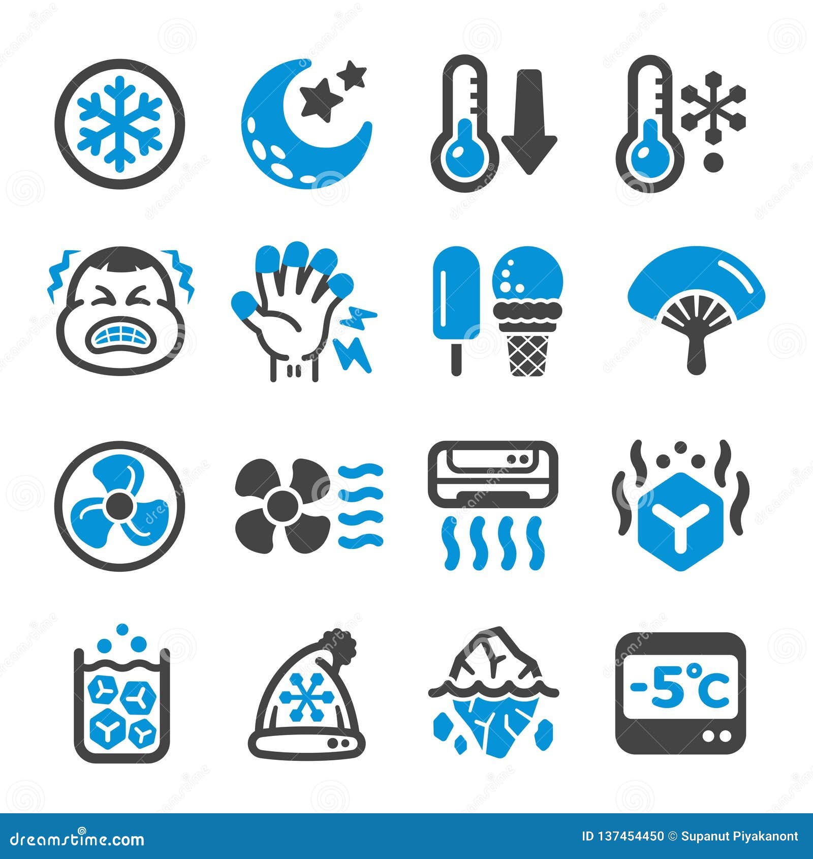 Cool icon set stock vector. Illustration of cool, climate - 137454450