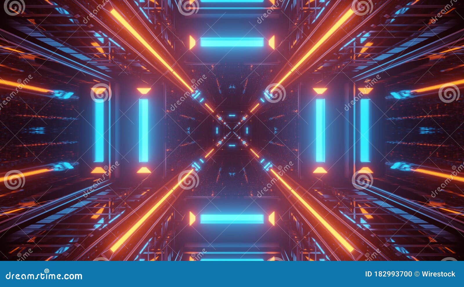 Cool Illustration with Futuristic Sci-fi Techno Lights-background Stock ...