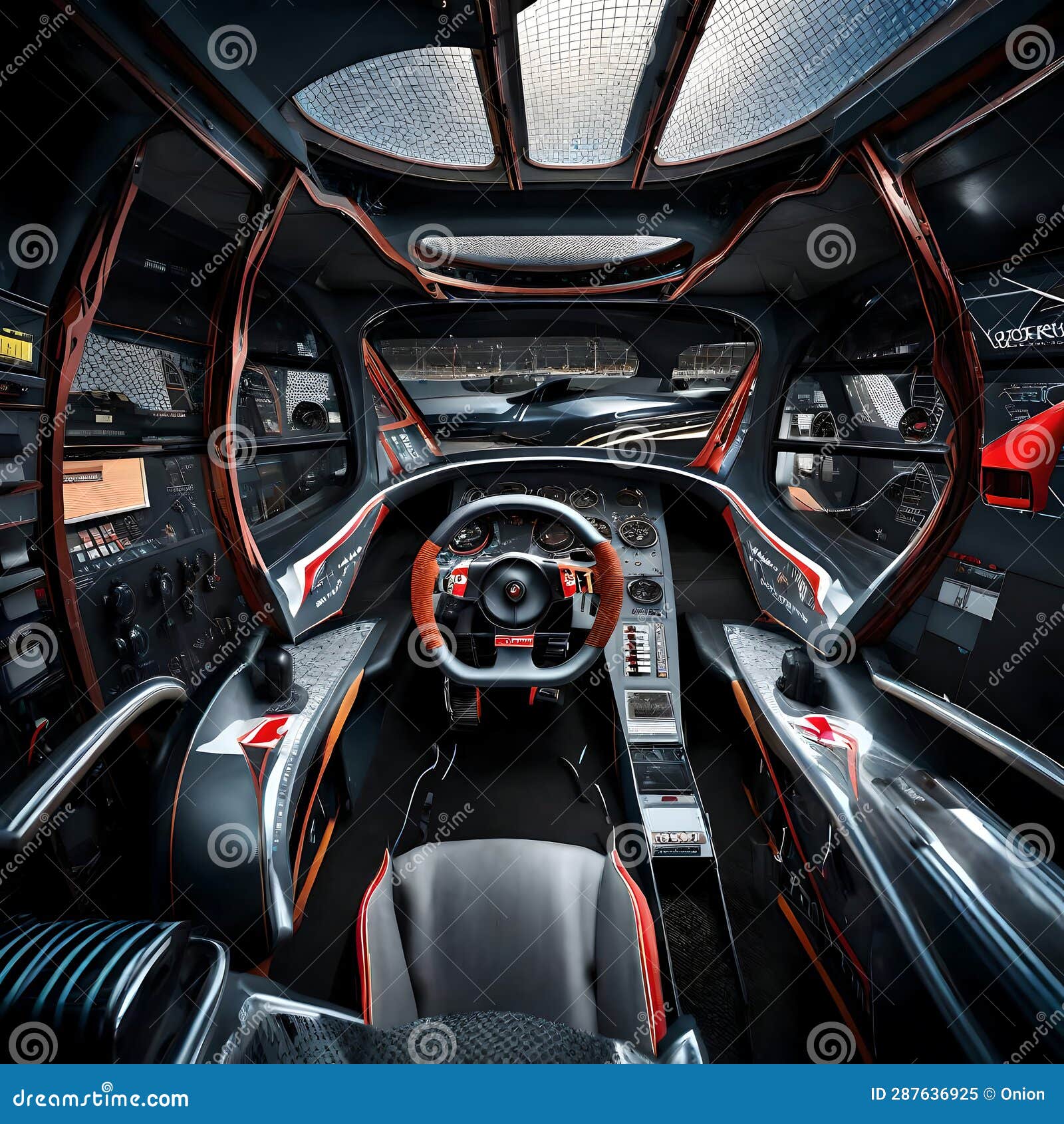 Cool Interior of a Racing Car - Ai Generated Image Stock Illustration ...
