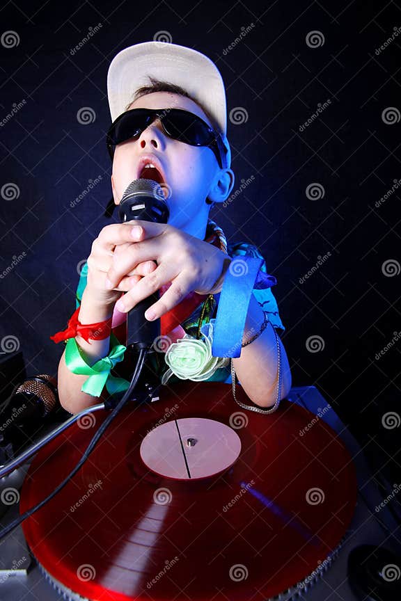Cool kid DJ stock photo. Image of expression, poster - 19009210