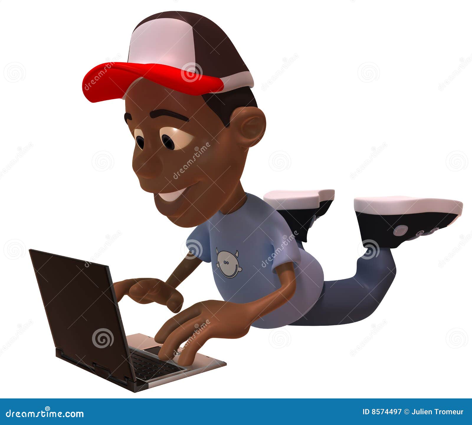 Cool kid with a laptop stock illustration. Illustration of cool - 8574497