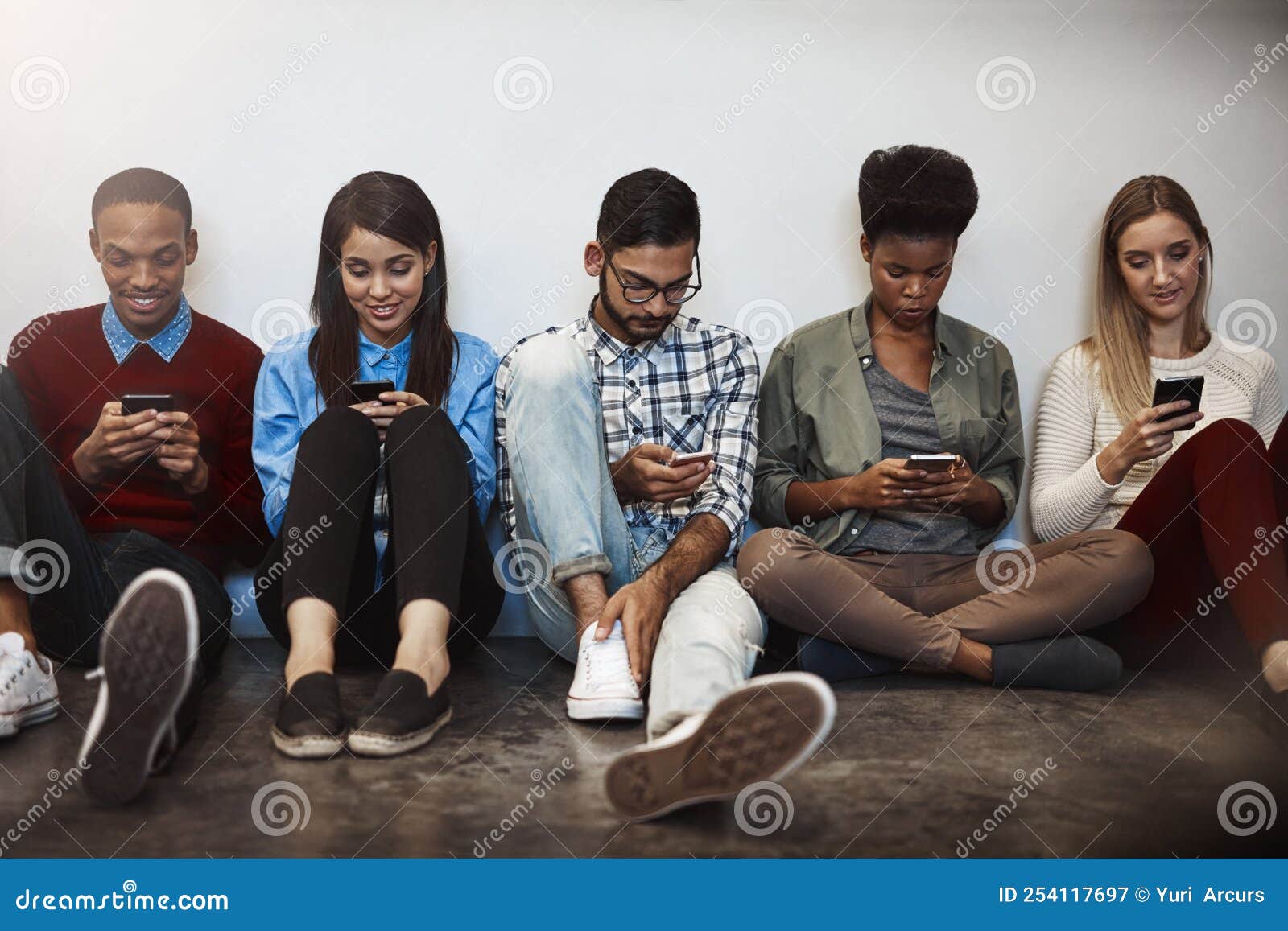 These Cool Kids are so Connected. a Group of University Students Using ...
