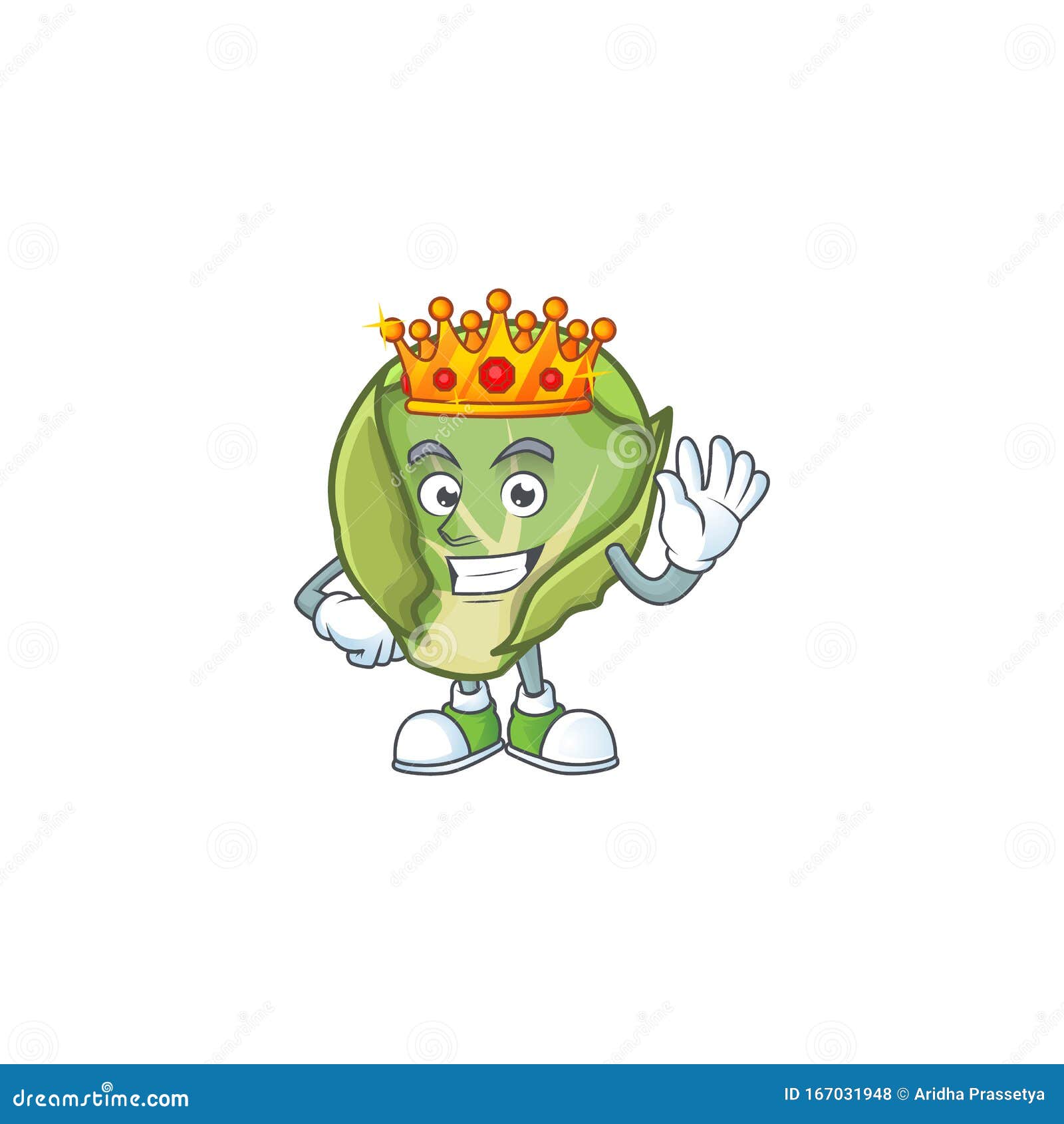 Cool Brussels Sprout Cartoon Character With Half-open Sly Eyes, Smiling ...