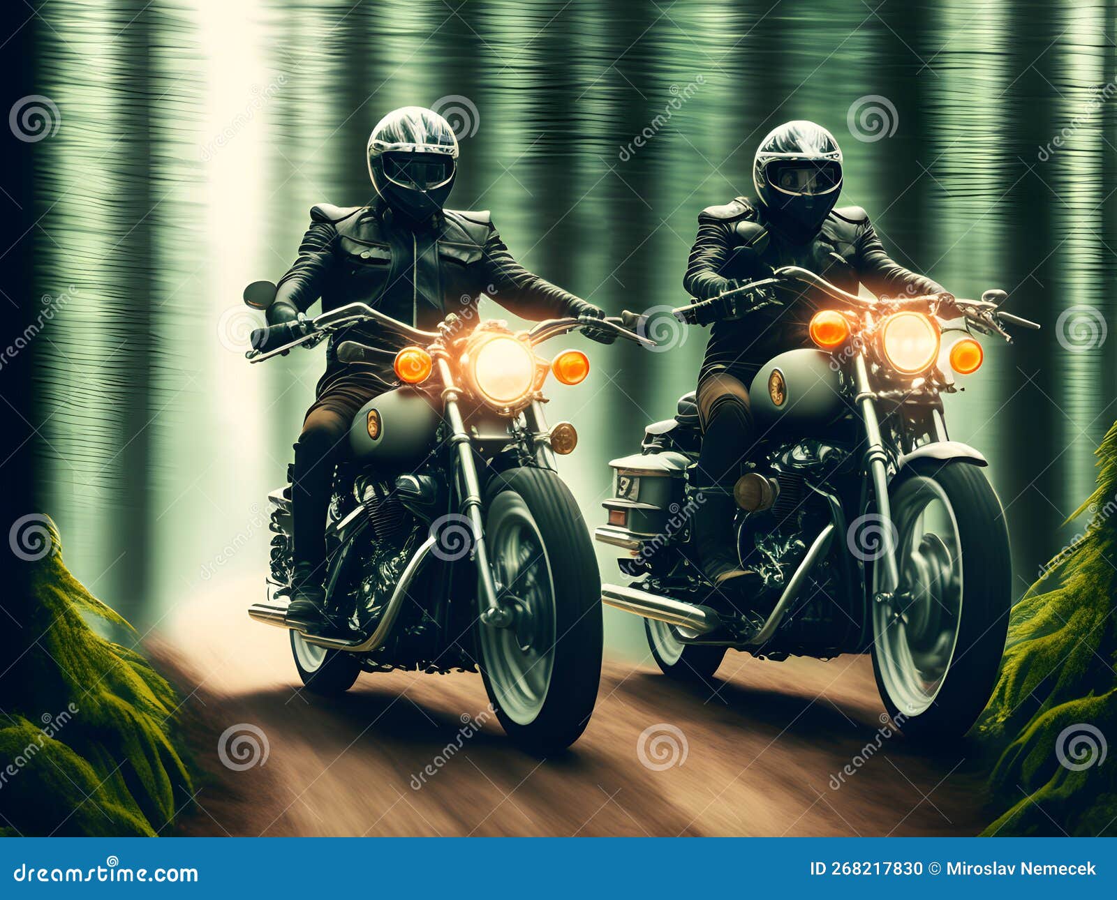 Cool King on Motorcycle, Generative AI Illustration Stock Illustration ...