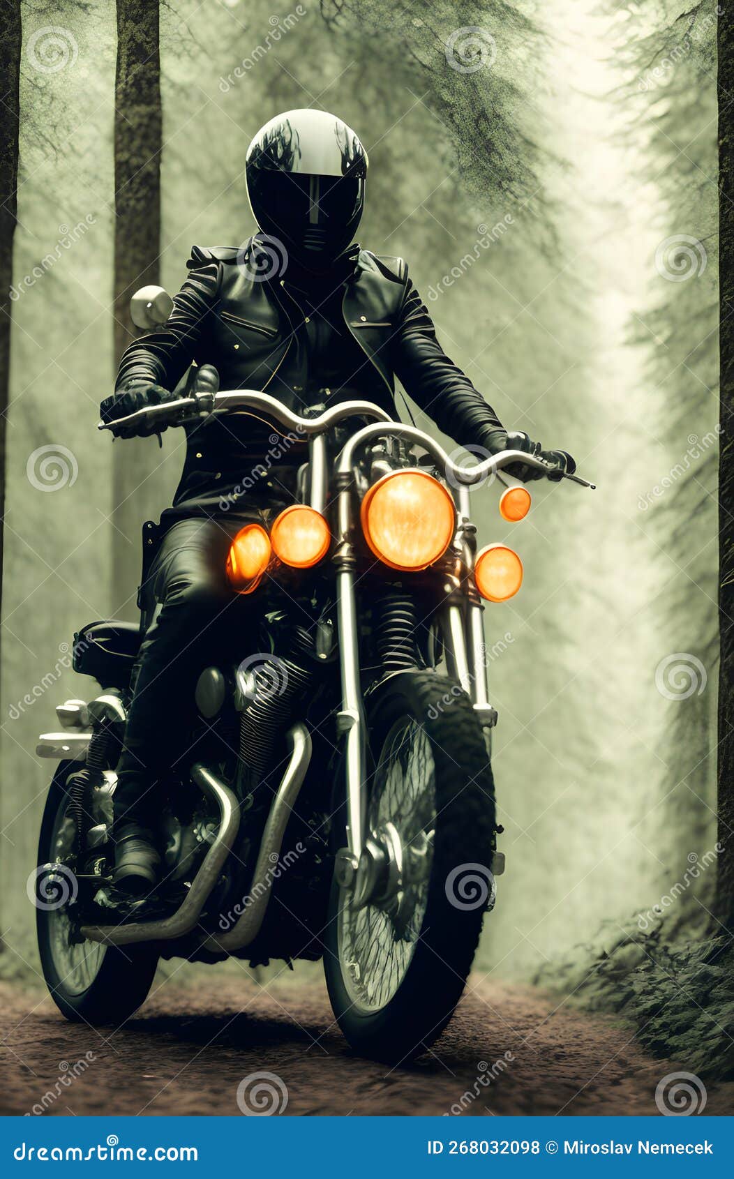 Cool King on Motorcycle, Generative AI Illustration Stock Illustration ...