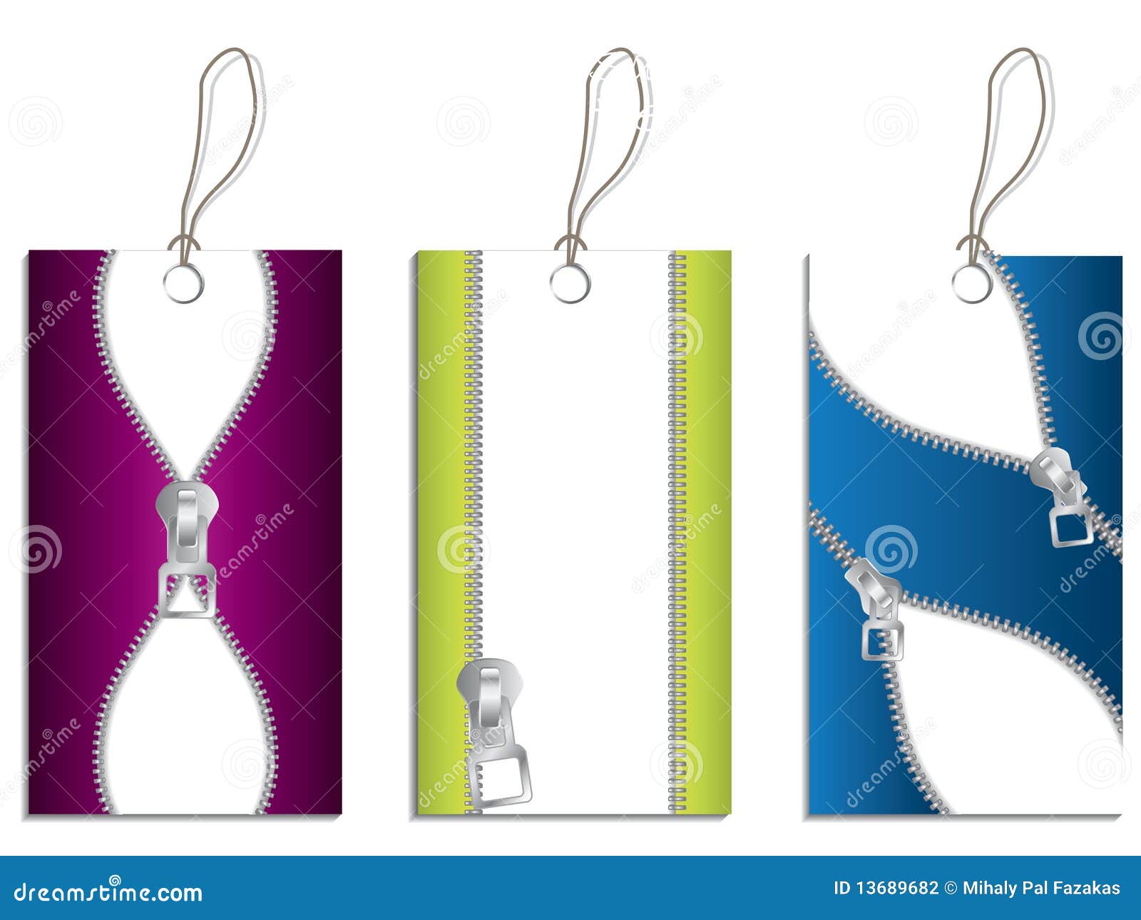 Cool labels with zippers stock vector. Illustration of sample - 13689682