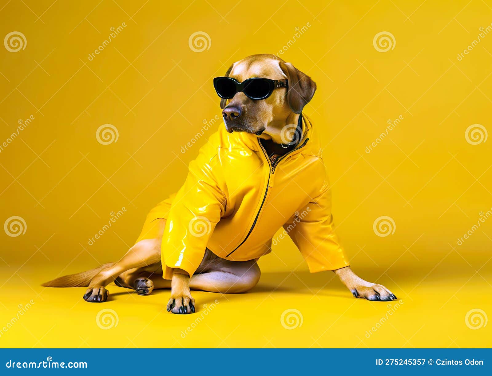 Cool Labrador Posing in the Photo Studio in Front of the Colorful ...