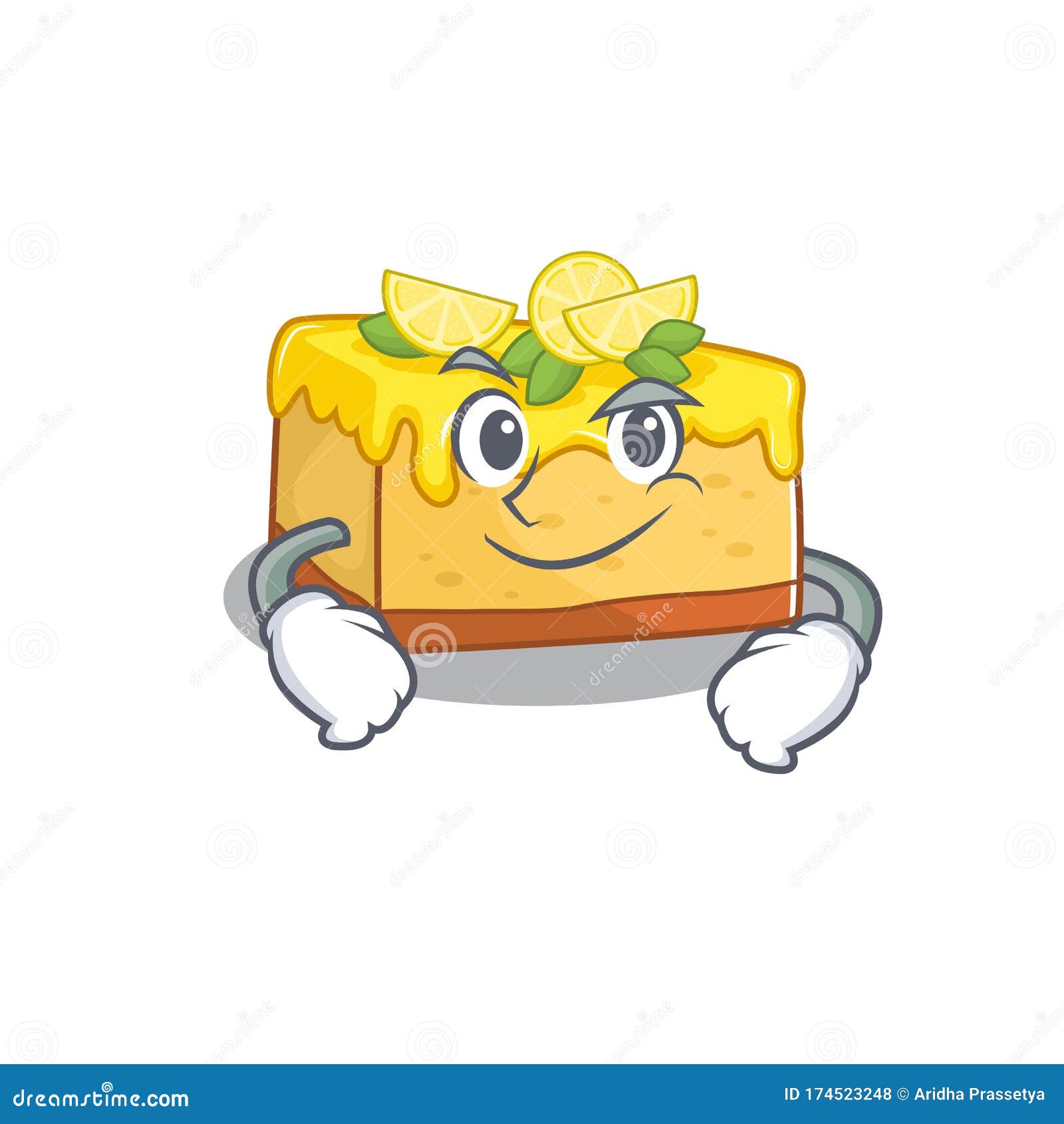 Cool Lemon Cheesecake Mascot Character with Smirking Face Stock Vector ...