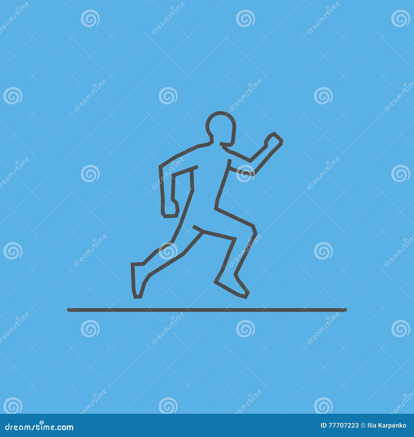 Cool line running icon. stock illustration. Illustration of health ...
