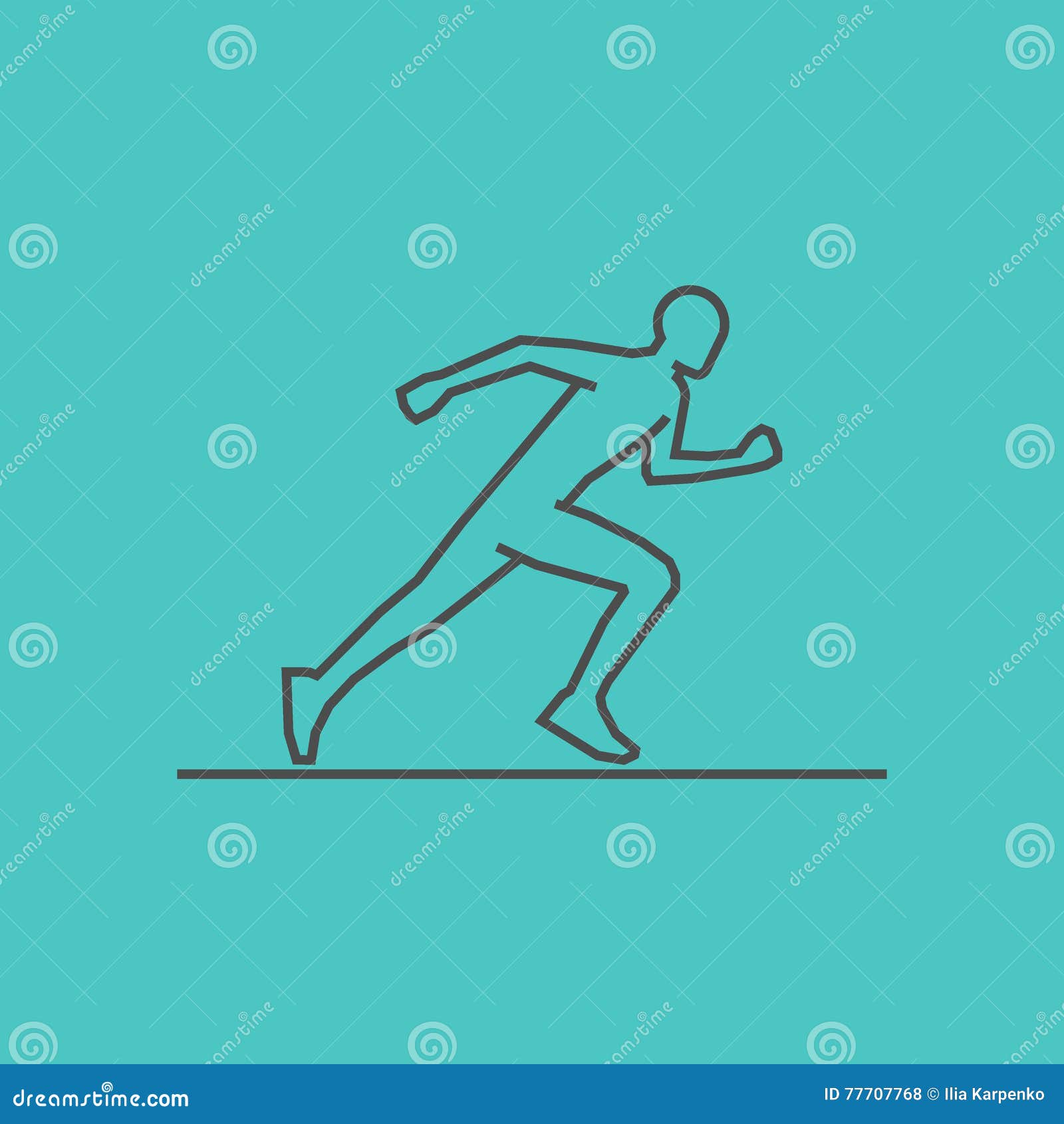 Cool line running icon. stock illustration. Illustration of lifestyle ...