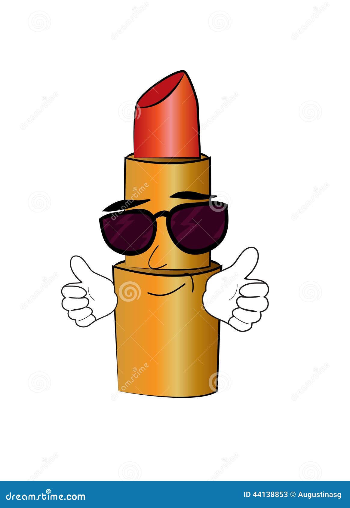 Cool lipstick cartoon stock illustration. Illustration of isolated ...