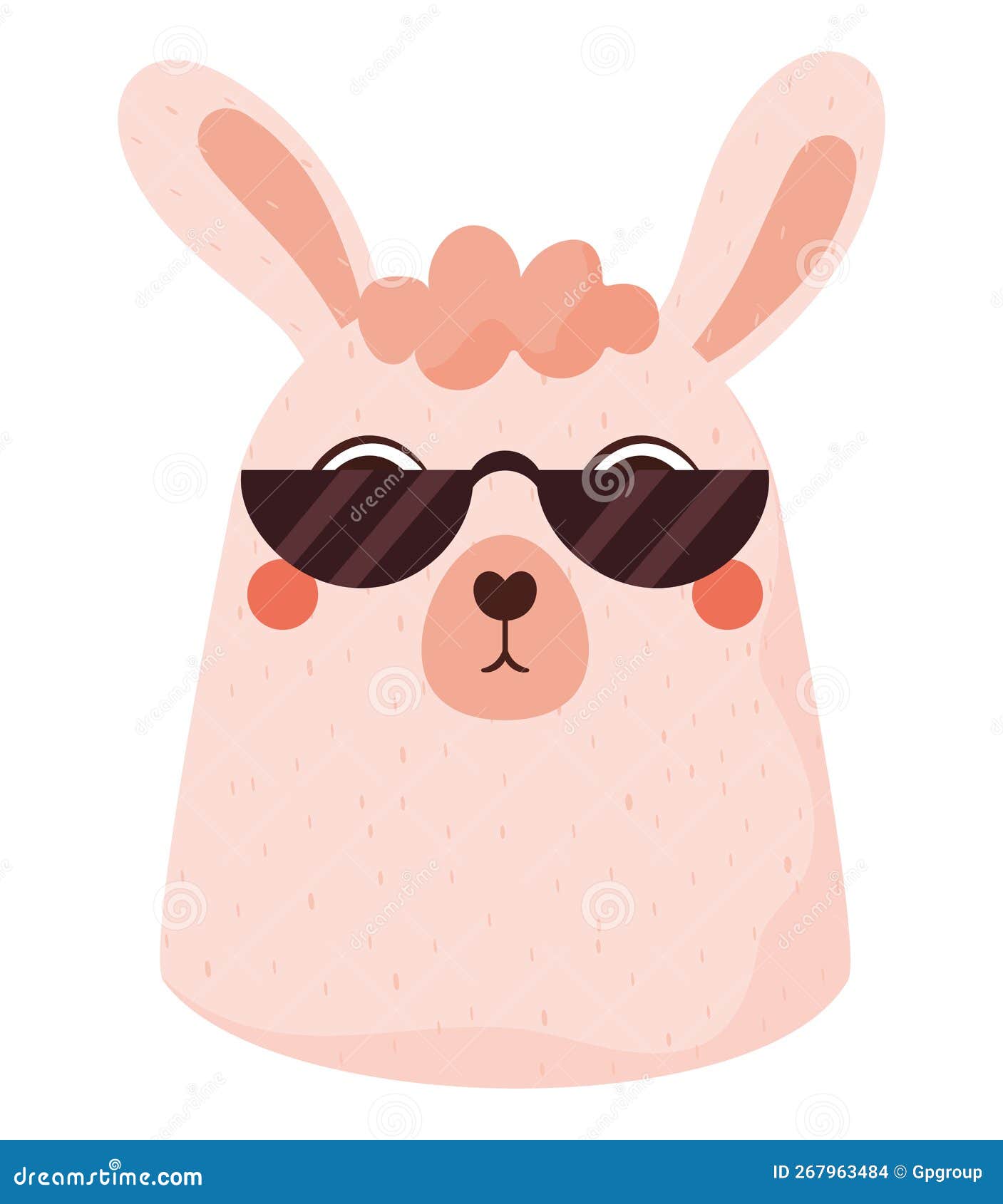 Cool llama face stock vector. Illustration of design - 267963484