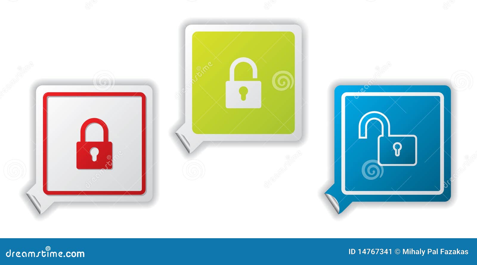 Cool lock stickers stock vector. Illustration of internet - 14767341