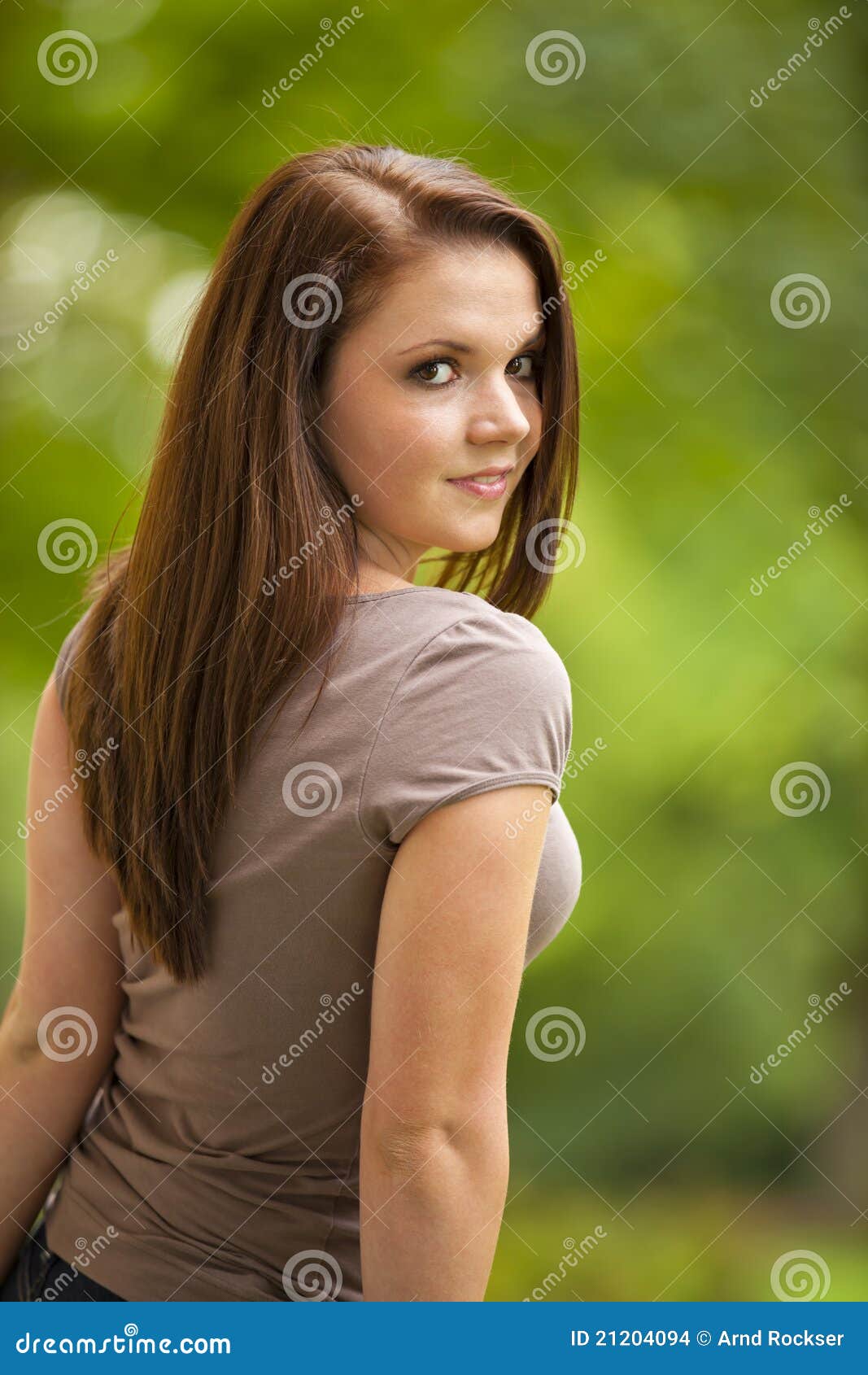 Cool Looking Beautiful Brunette Woman Stock Photo - Image of grounds ...