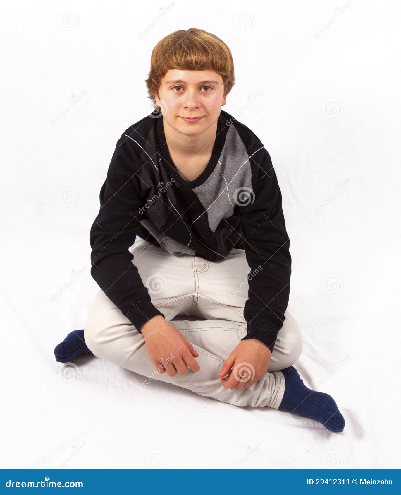 Cool Looking Boy Sitting on the Floor Stock Image - Image of natural ...